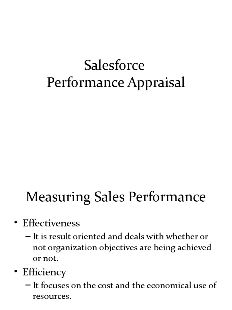 Salesforce Performance Appraisal | PDF | Sales | Performance Appraisal