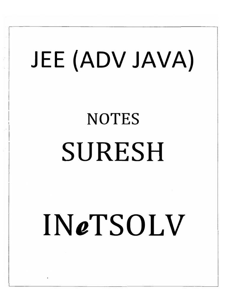 Inetsolv Suresh (Adv Java) | PDF