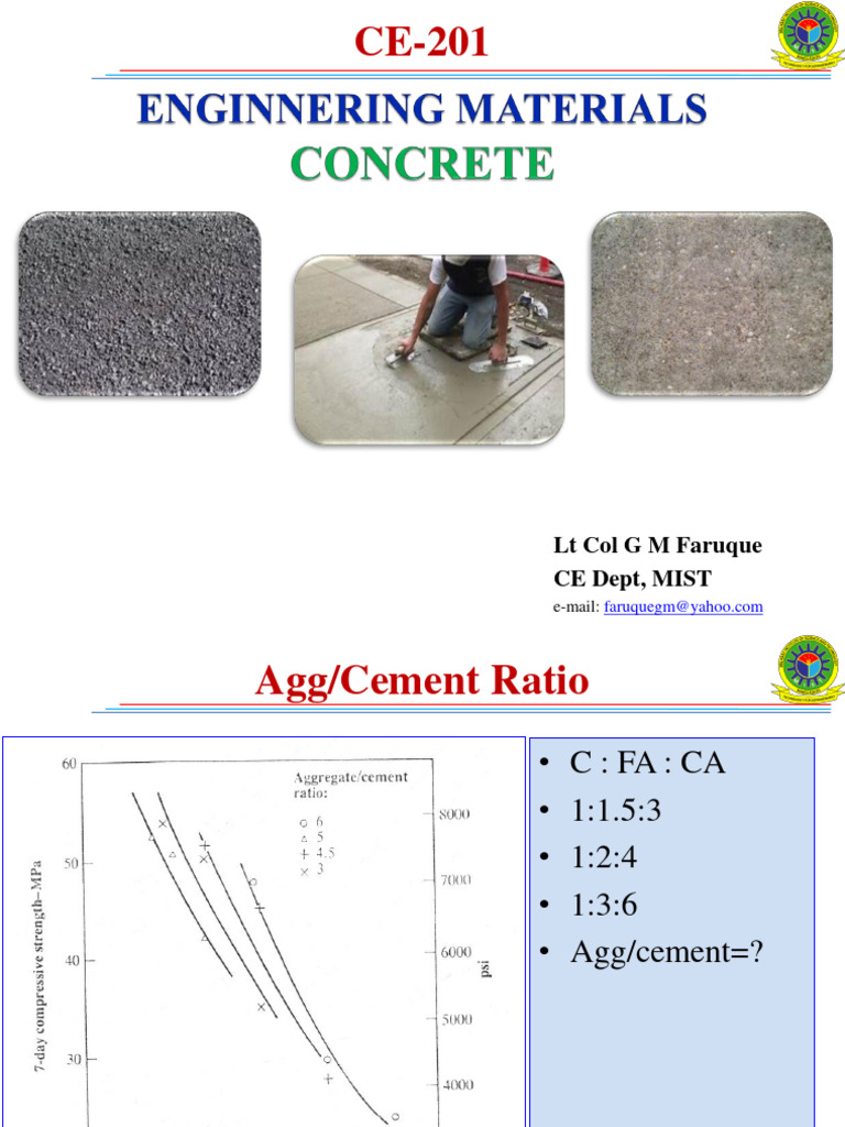 Concrete - Lec-2 - CE 201@CE-21 - 2020 | PDF | Concrete | Creep (Deformation)
