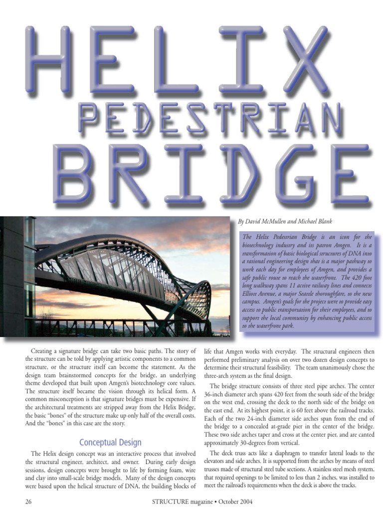 F Helix Pedestrian Bridge October04 v11 | PDF | Bridge | Structural Load