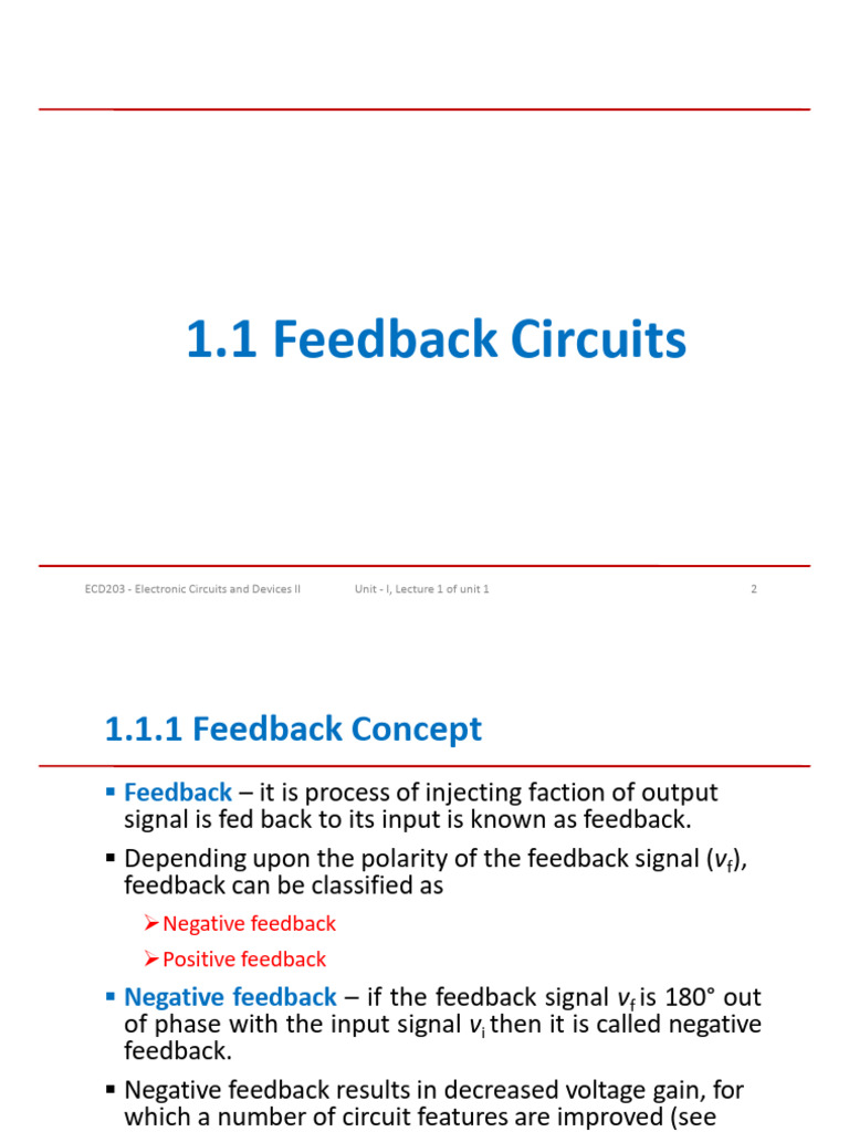 1.1 Feedback | PDF | Amplifier | Feedback