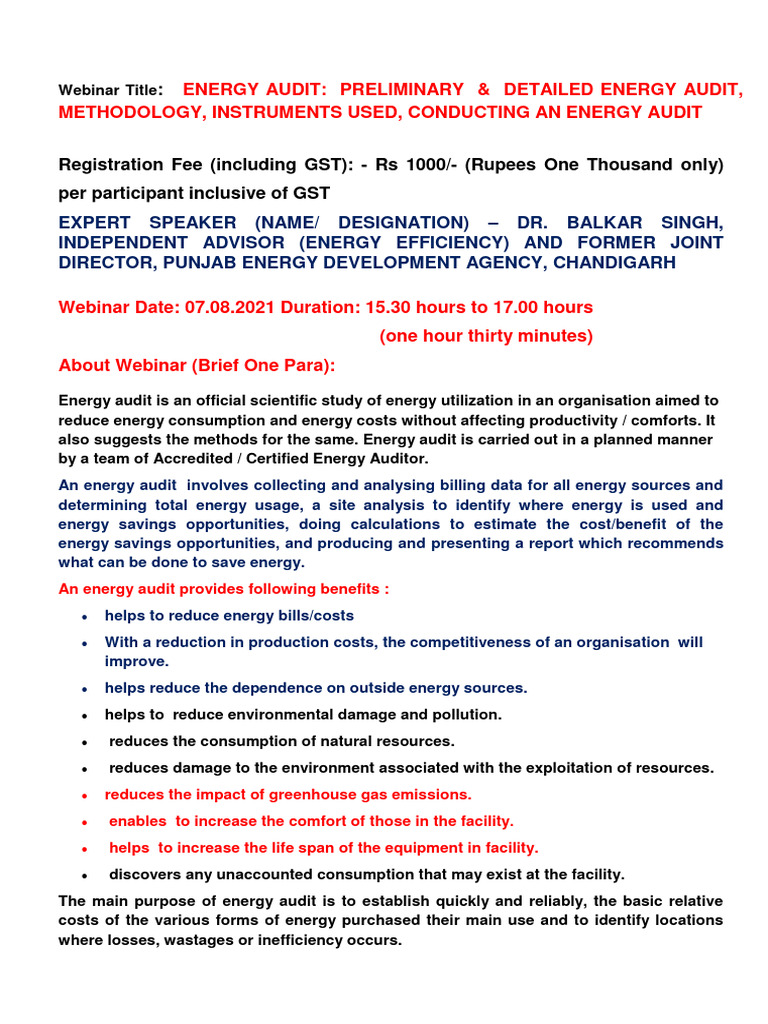 Template - Energy Audit, Preliminary and Detailed Energy Audit ...