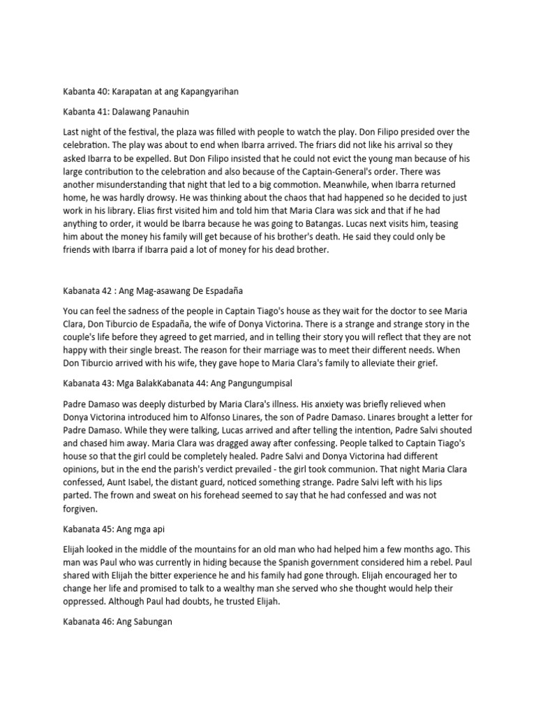 Filipino Kabanata 40 To 51 April 18 2021 | PDF