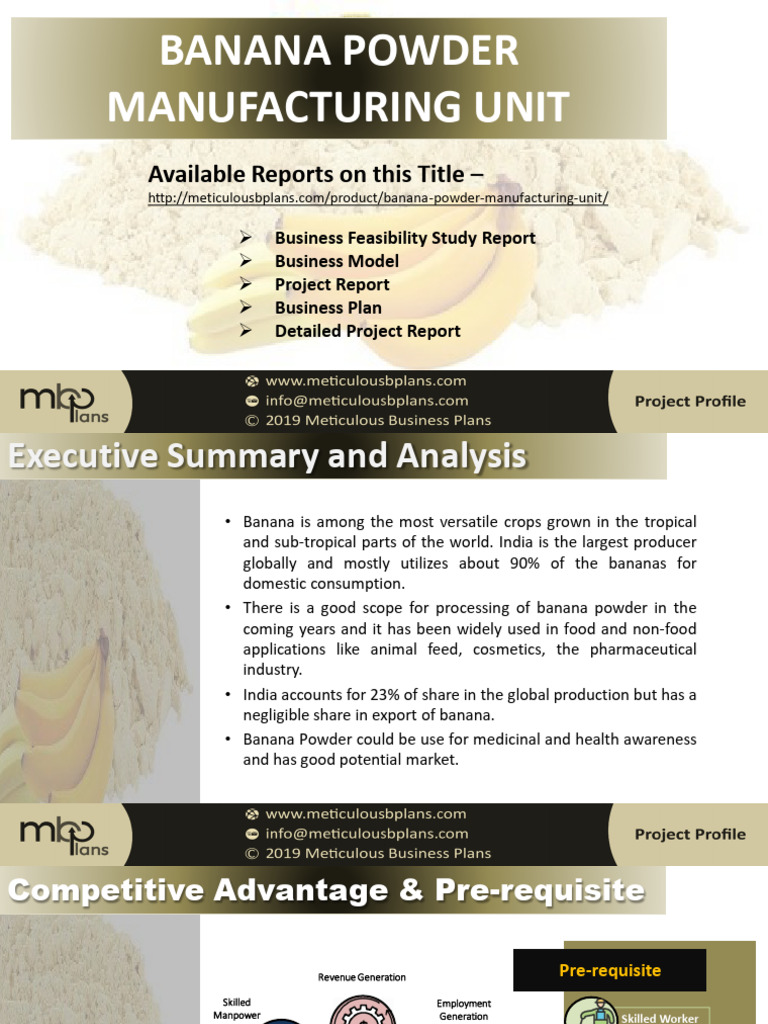 Banana Powder Manufacturing | PDF | Banana | Swot Analysis
