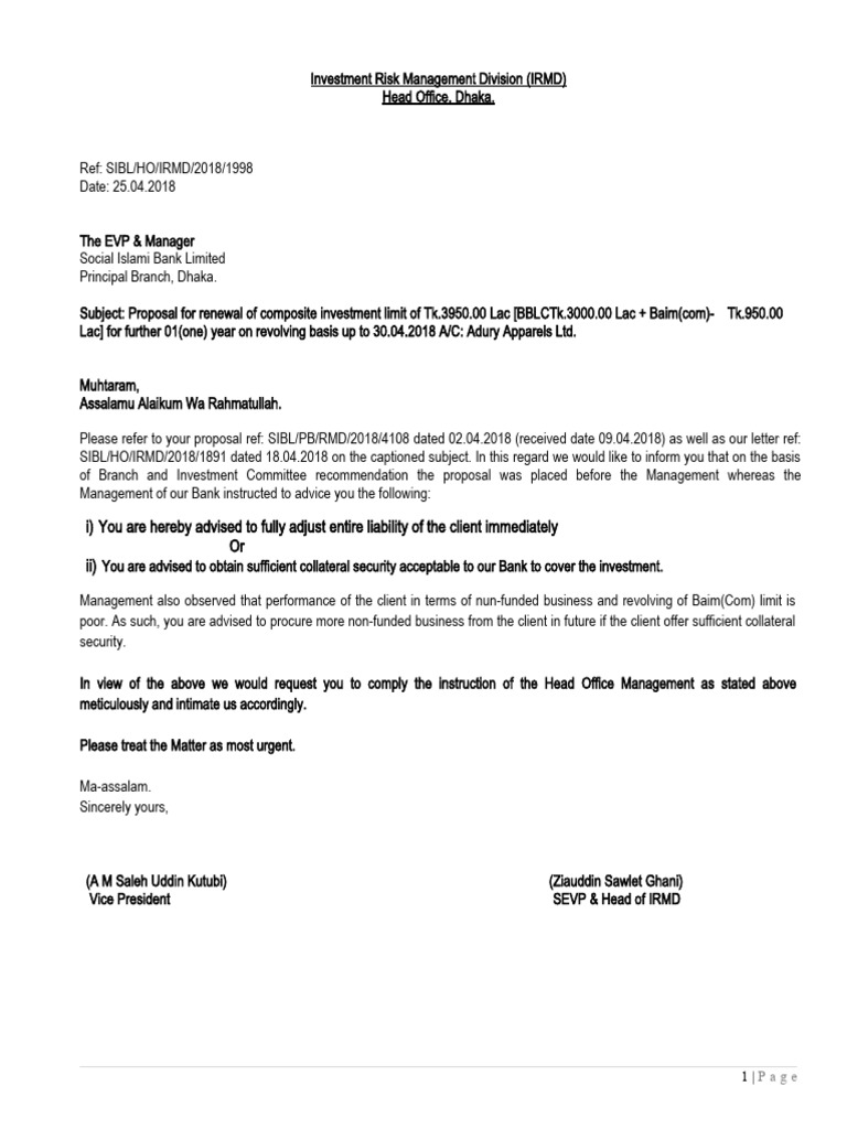 Letter To Branch | PDF | Private Sector | Financial Services