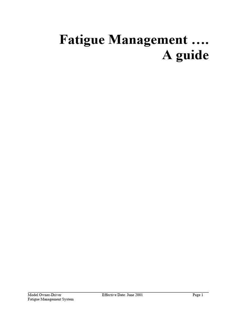 Truck Driver Fatigue Management Guide | PDF | Transport | Risk