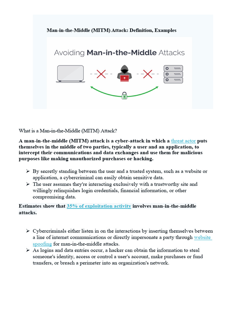 Man in The Middle (MITM) Attack | PDF | Transport Layer Security ...