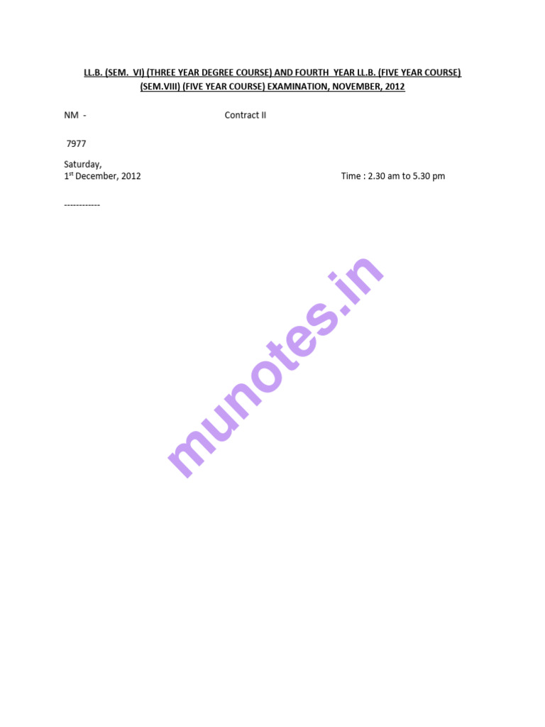 Contract 2 Pyq | PDF | Common Law | Law Of Obligations