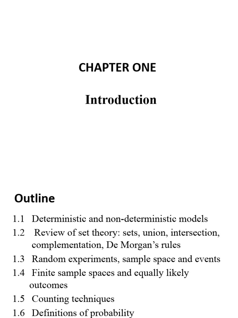 Chapter 1 | PDF | Experiment | Probability