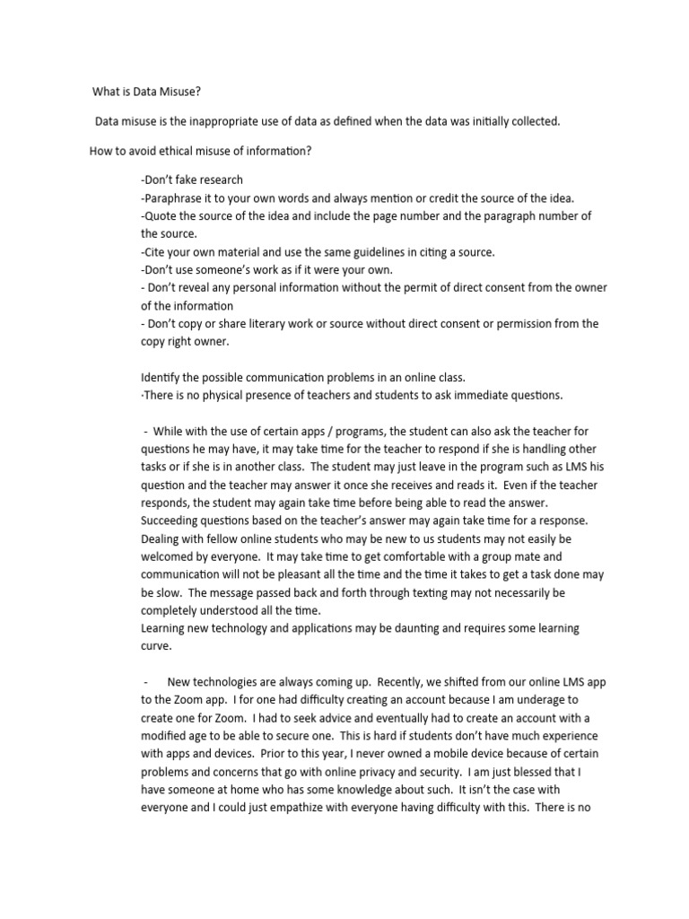 What Is Data Misuse | Download Free PDF | Communication | Internet