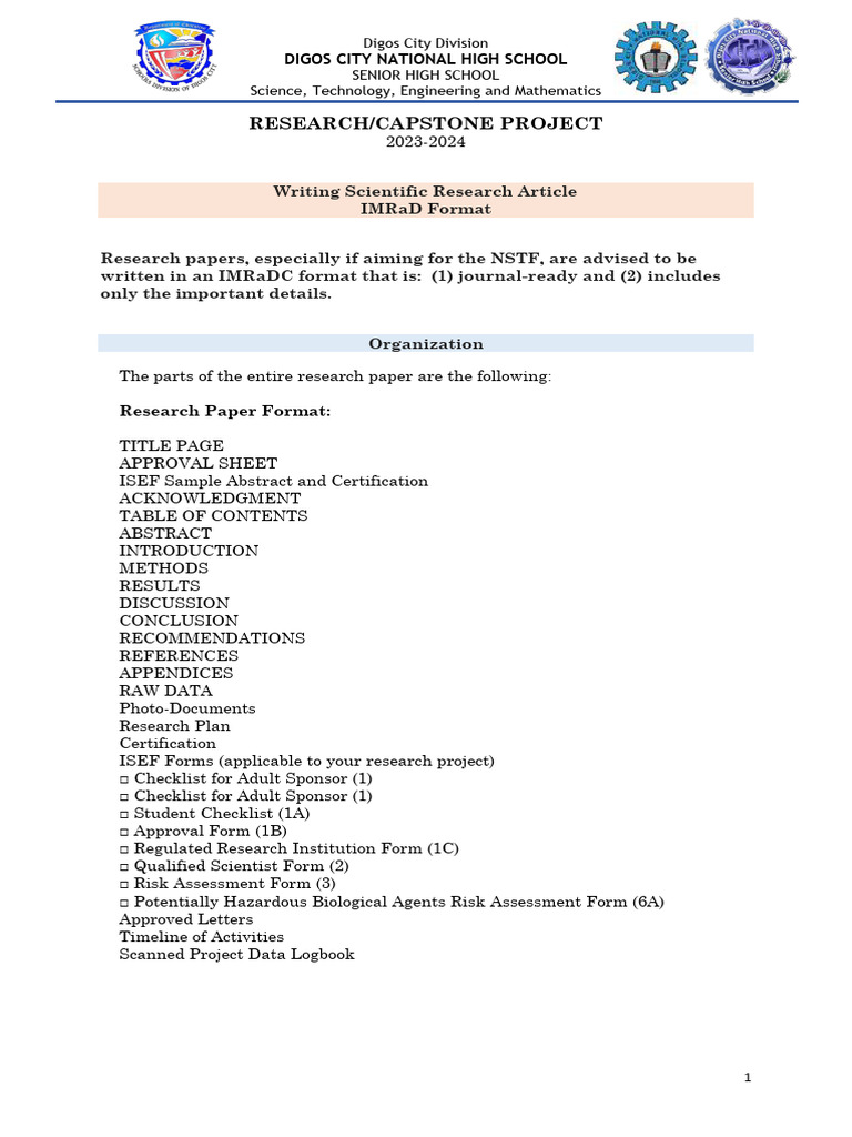STEM Research Project Guidelines | PDF | Science