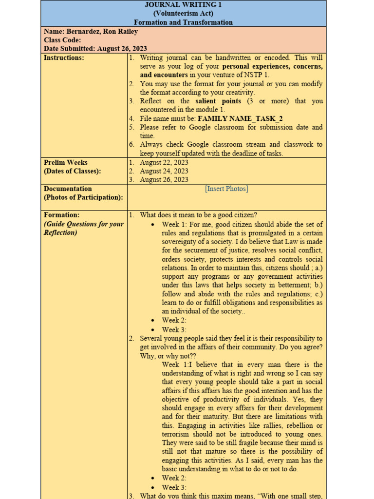 NSTP Task 2 | Download Free PDF | Cognitive Science | Cognition