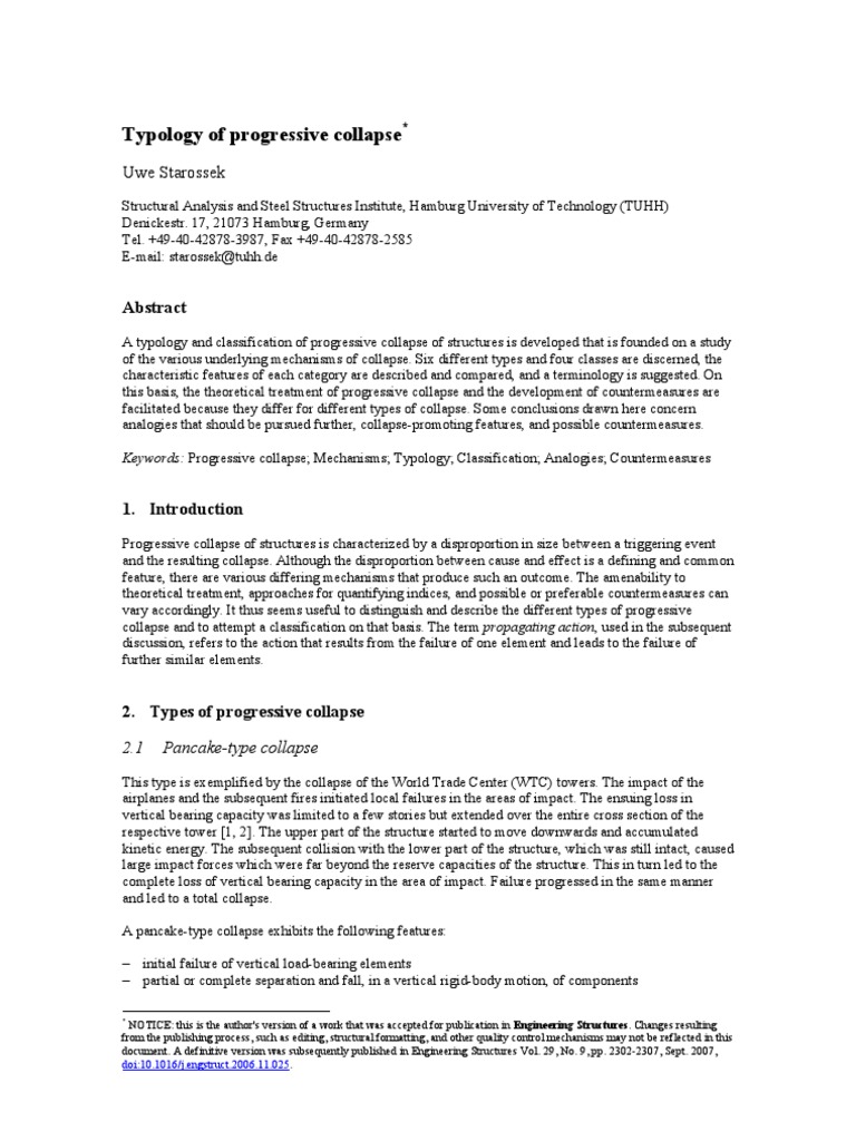 Typology and Classification of Progressive Structural Collapse ...