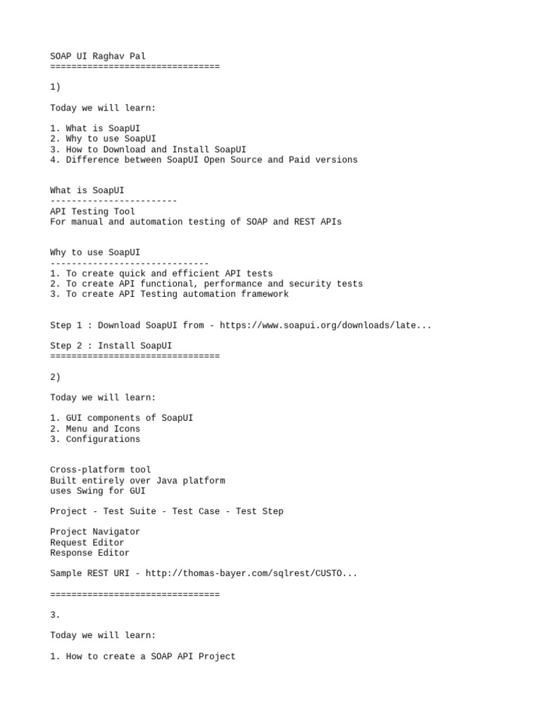 SoapUI Automation Guide by Raghav Pal | PDF | Json | Software Engineering
