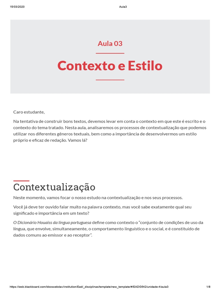 Aula3-Contexto e Estilo | PDF | Sociologia | Conhecimento