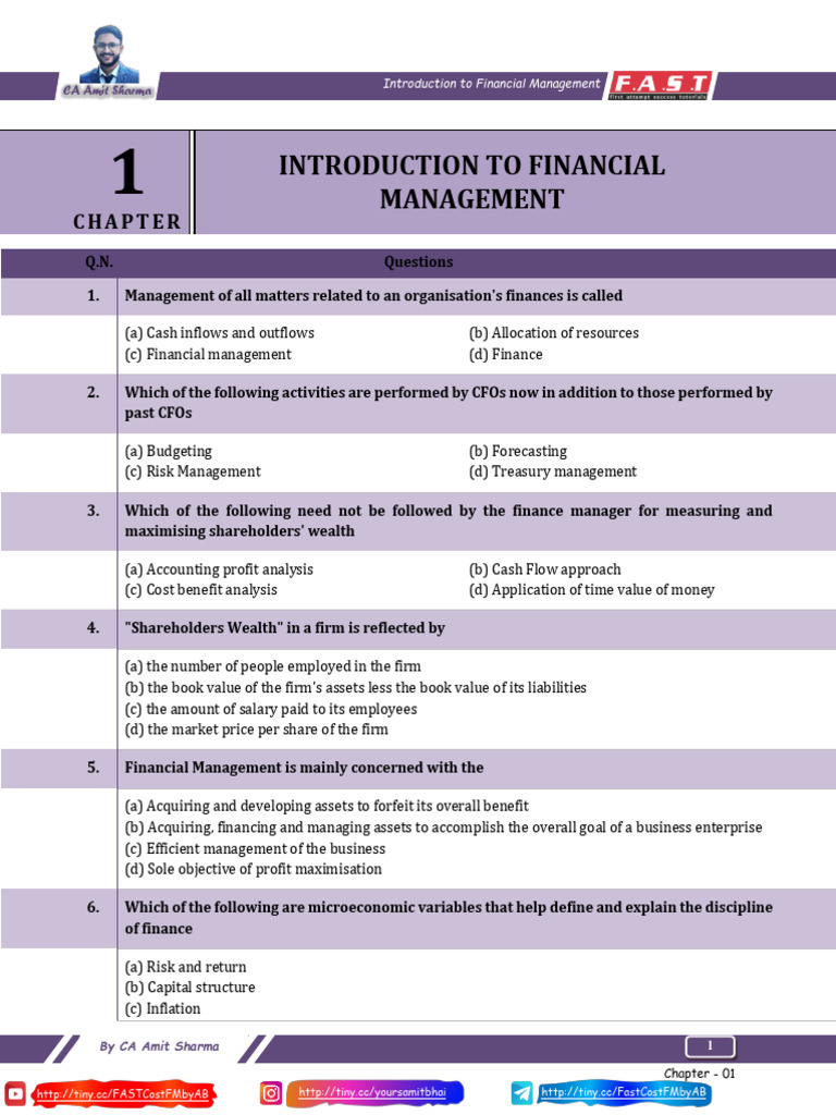 FM Theory & MCQ Book by Yours - AmitBhai | PDF | Preferred Stock ...