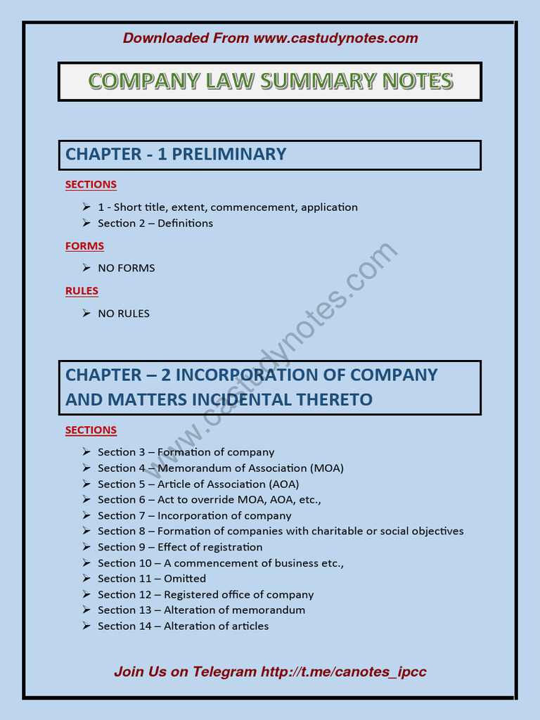 Company Law Sections Forms Rules | Download Free PDF | Securities ...