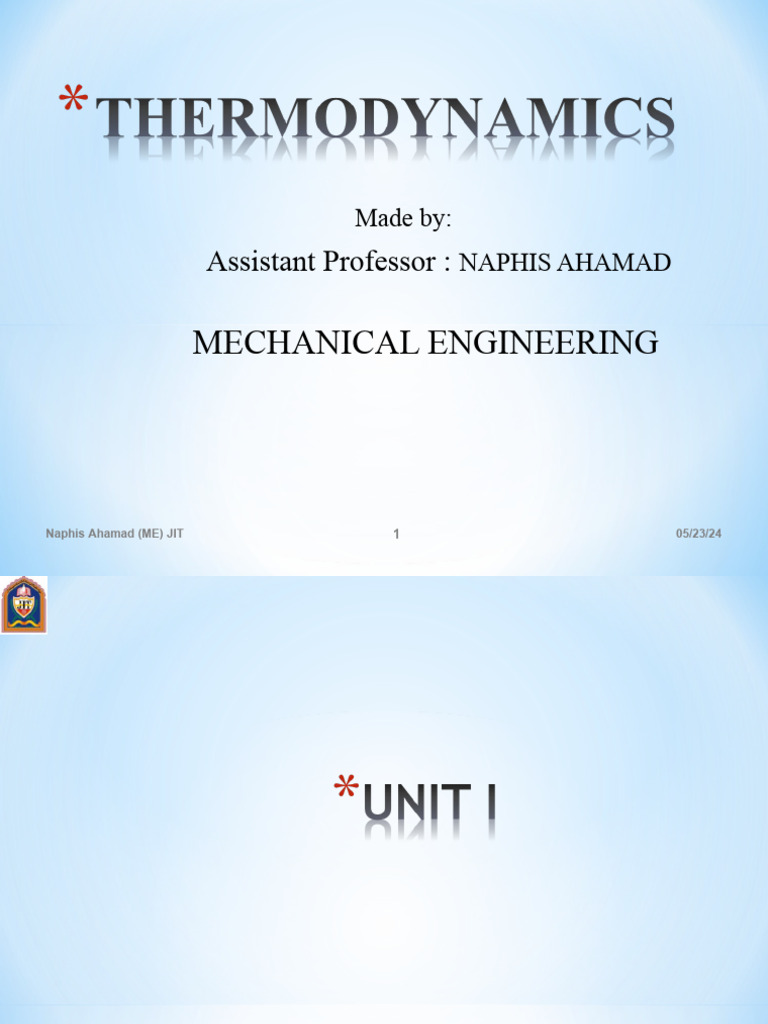 Unit1td 170610080851 | PDF | Heat | Thermodynamic Equilibrium