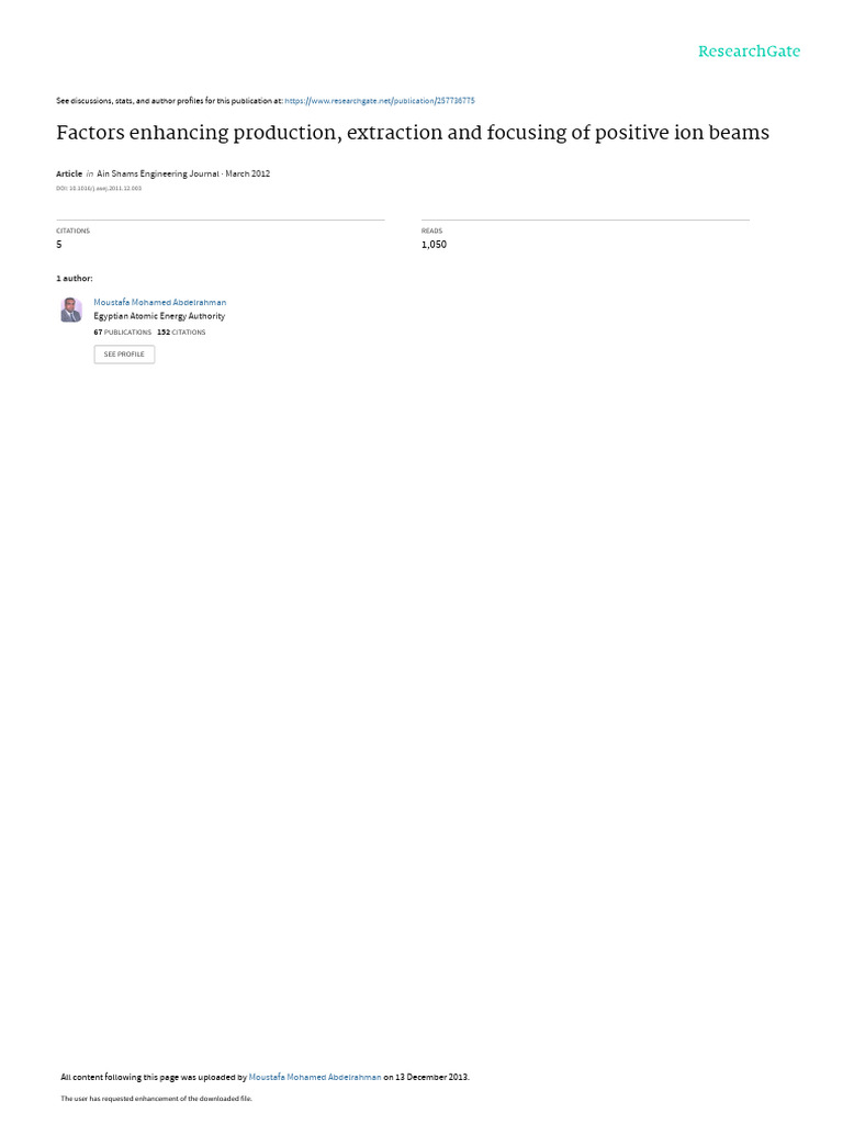 Factors Enhancing Production Extraction and Focusi | PDF | Plasma ...