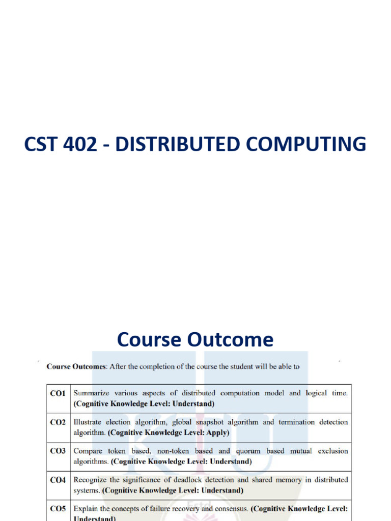 CST 402 - Distributed Computing | PDF | Distributed Computing | Algorithms