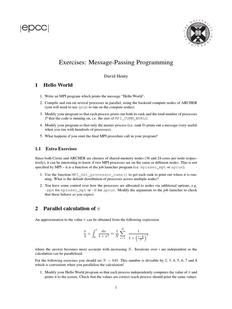 MPP-exercises | PDF | Message Passing Interface | Matrix (Mathematics)