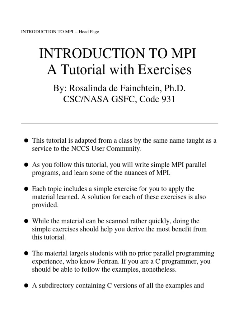 Mpi 1 | PDF | Message Passing Interface | Information Technology Mpi 1 | PDF | Message Passing Interface | Information Technology