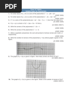 Class 10 Maths Polynomials PYQs | PDF