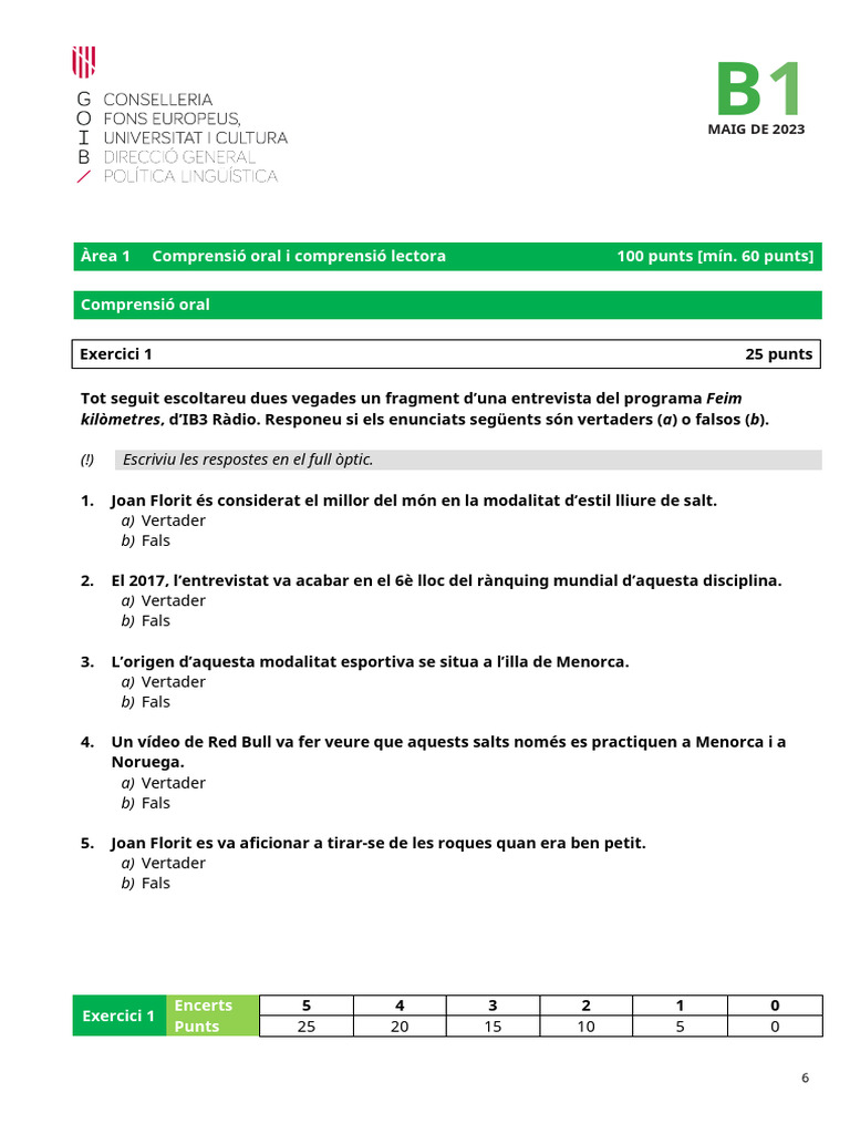 MAIG23 B1 Prova I Solucionari | PDF