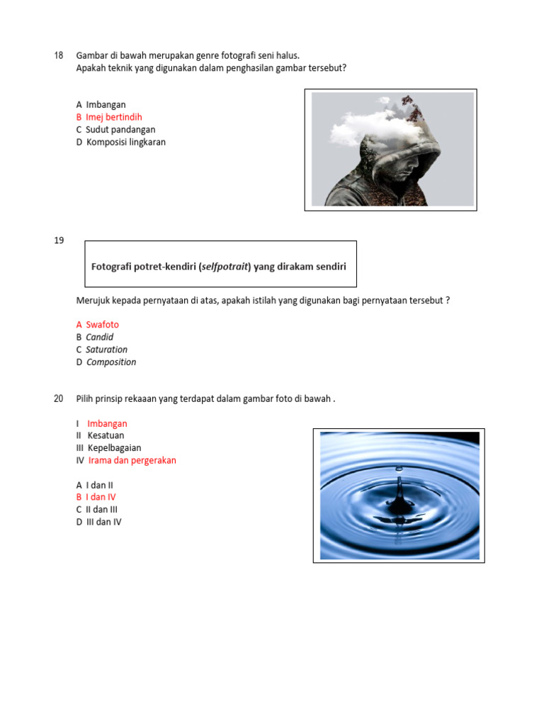 Jawapan PSV Tingkatan 4: Fotografi | PDF