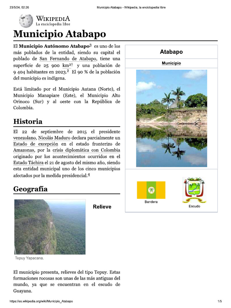 Municipio Atabapo | PDF