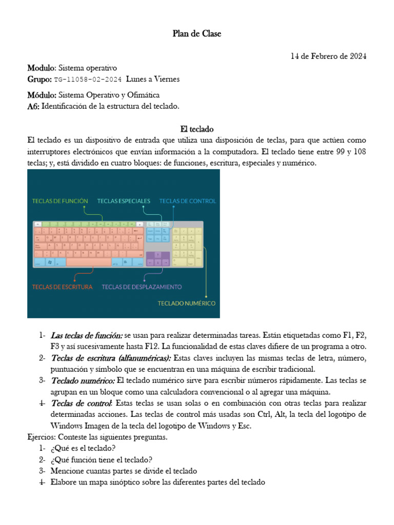 Estructura y Funciones del Teclado | PDF
