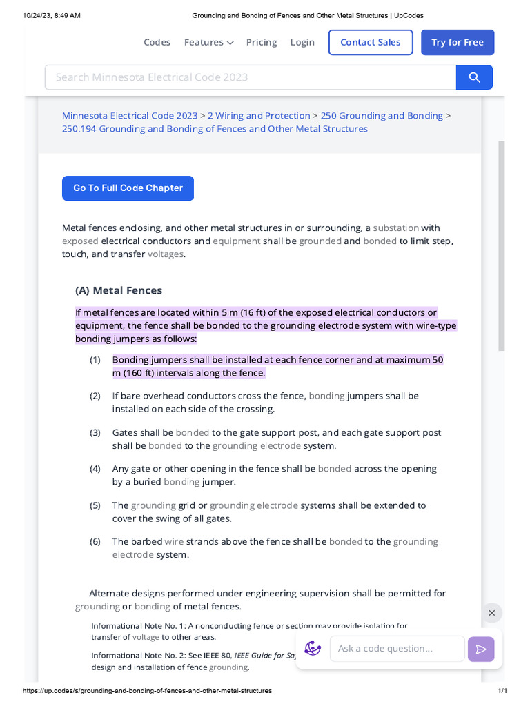 Grounding and Bonding of Fences and Other Metal Structures - UpCodes ...
