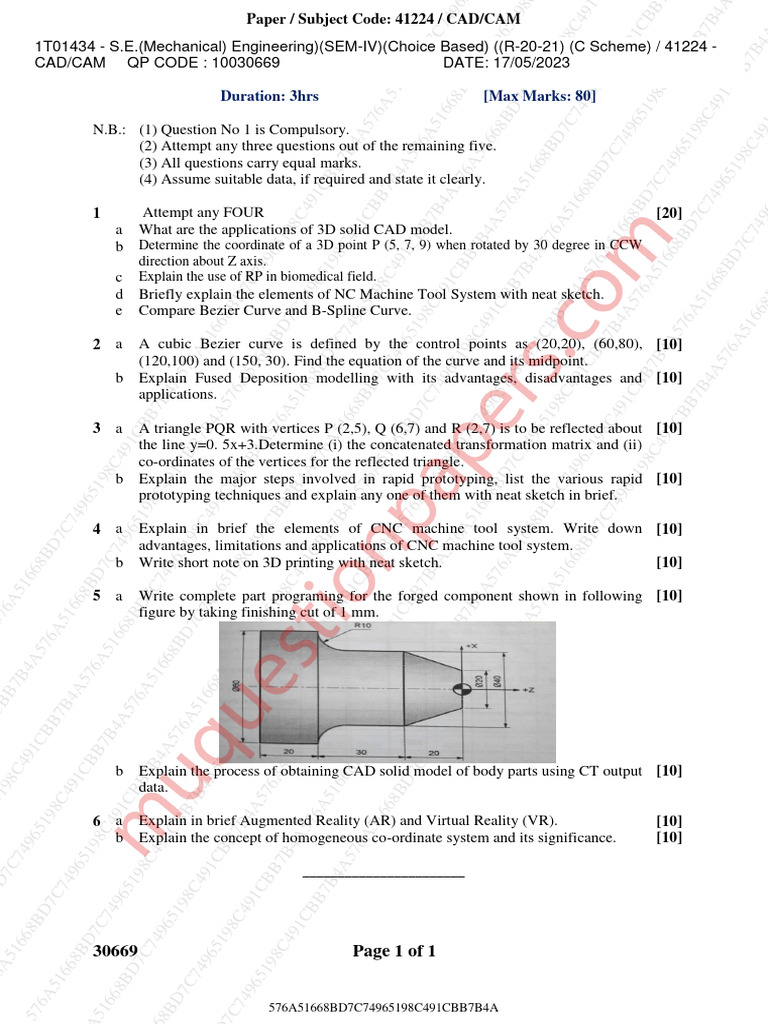 Be Mechanical-Engineering Semester-4 2023 May Cadcamrev-2019-C-Scheme | PDF