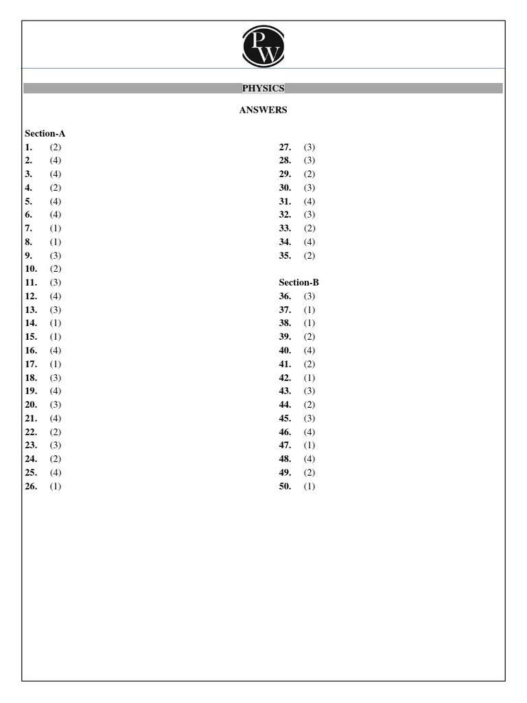 AIM NEET TEST 07 +answer Key Export | PDF