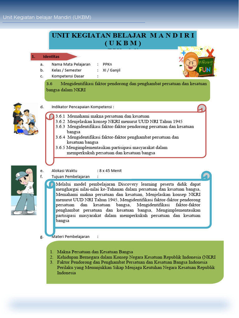 Ukbm 3.4-4.4 Persatuan Dan Kesatuan 1 | PDF