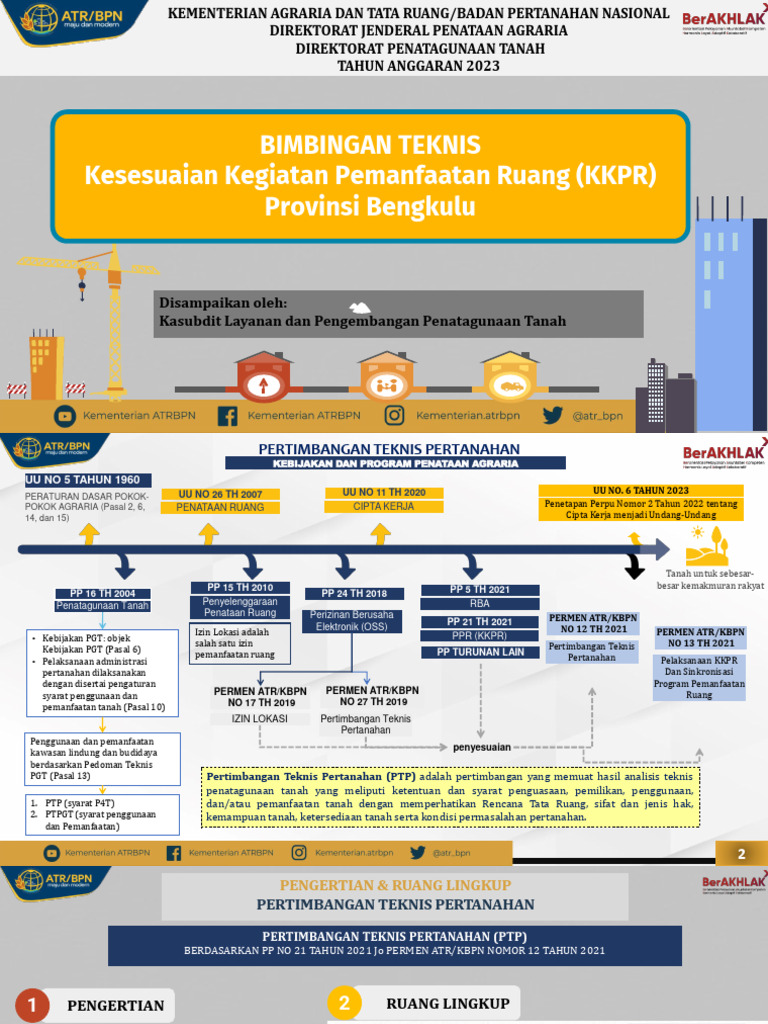 Bimbingan Teknis KKPR Provinsi Bengkulu | PDF