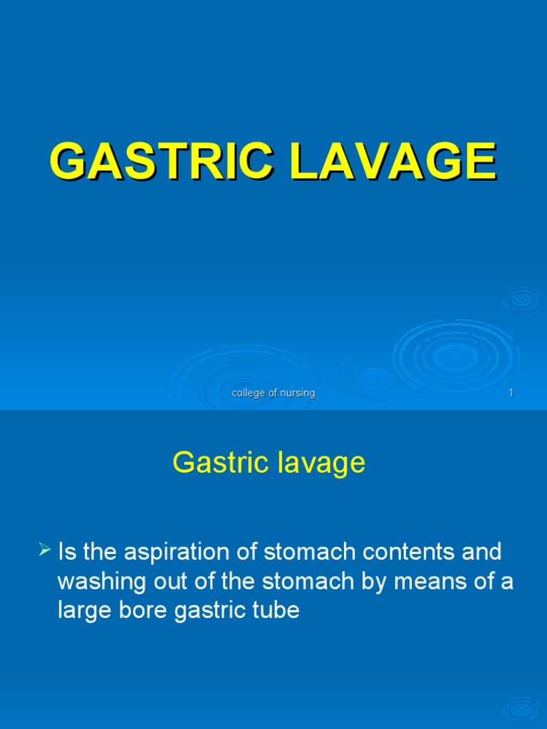 NGT Lavage | Medicine | Clinical Medicine