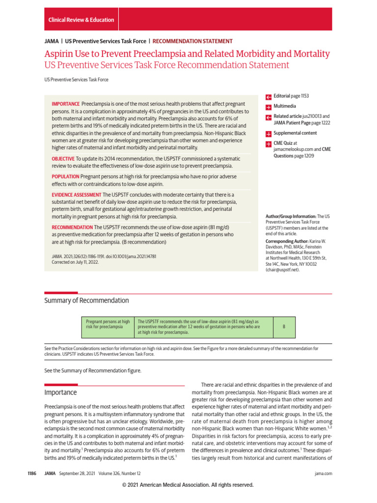 aspirin-preeclampsia-prevention-final-rec_3 | PDF | Aspirin | Preterm Birth