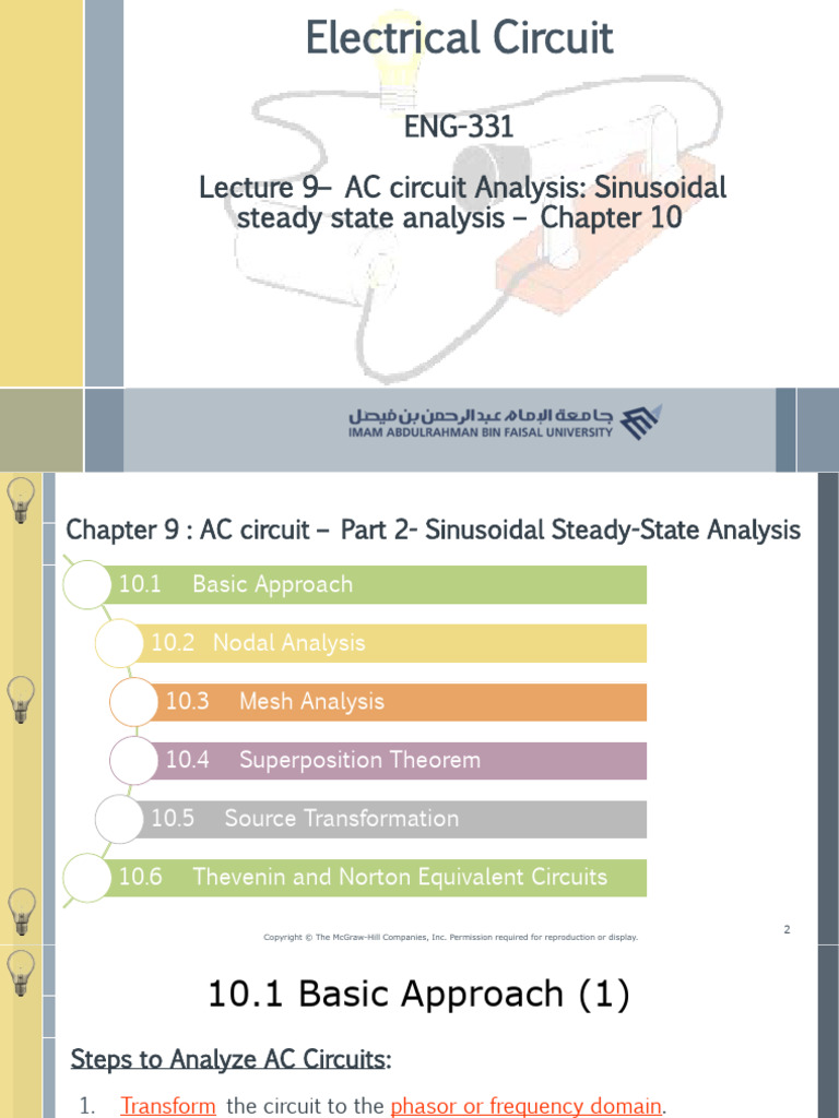 ENG331 - Lecture 9 - AC Circuit Anlalysis Sinusoidal Steady State - Chapter 10 | PDF ...