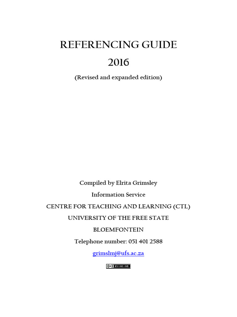 REFERENCING_GUIDE__2016 | PDF | Thesis | Digital Object Identifier
