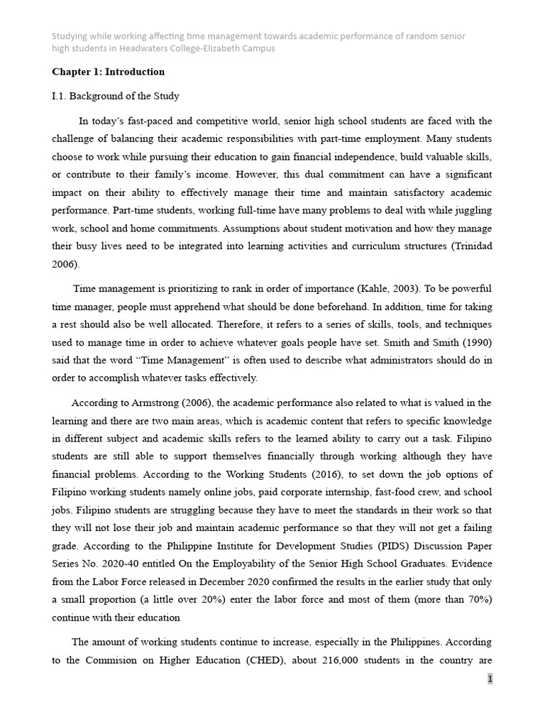 Time Management in Working Students | PDF | Survey Methodology | Cognition