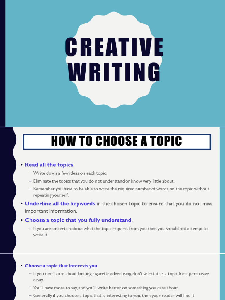 Creative Writing Formats | PDF | Essays | Human Communication