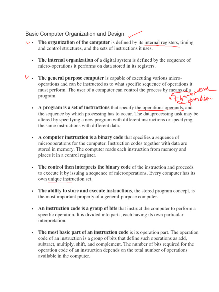 Basic Computer Organization Pdf Central Processing Unit Bit