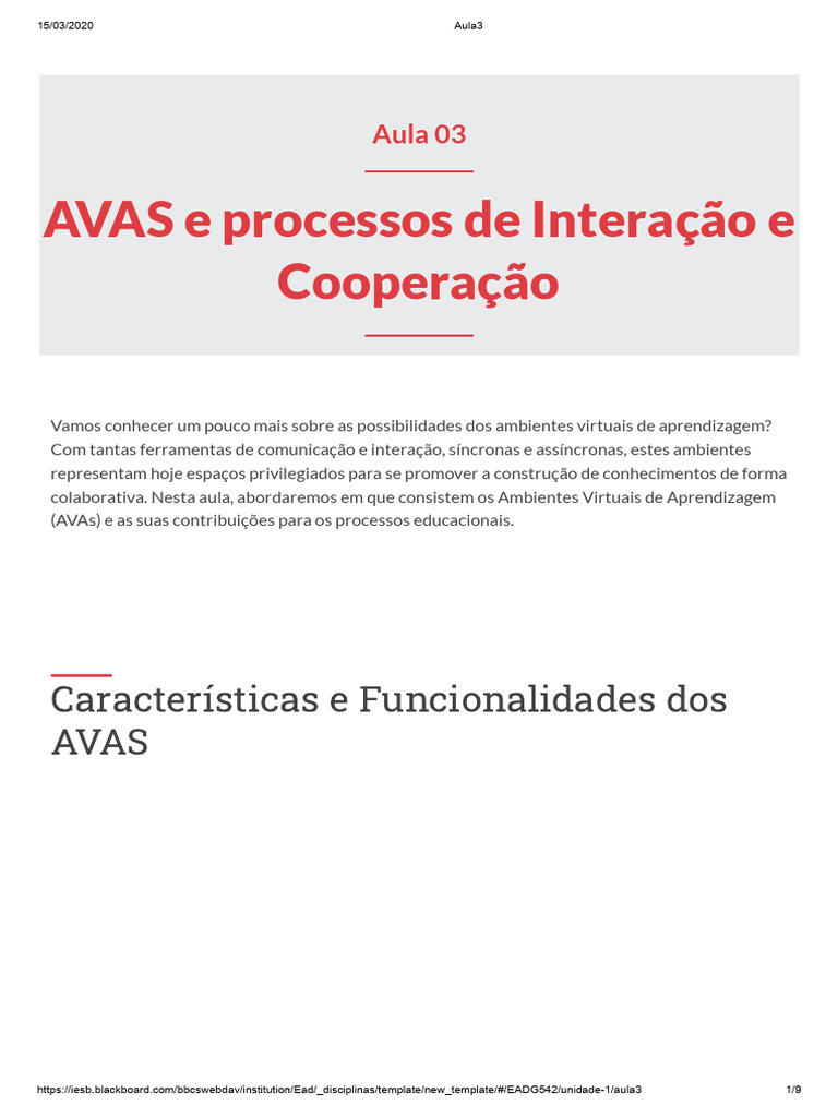 Aula3 Unidade 1 | PDF | Aprendizado