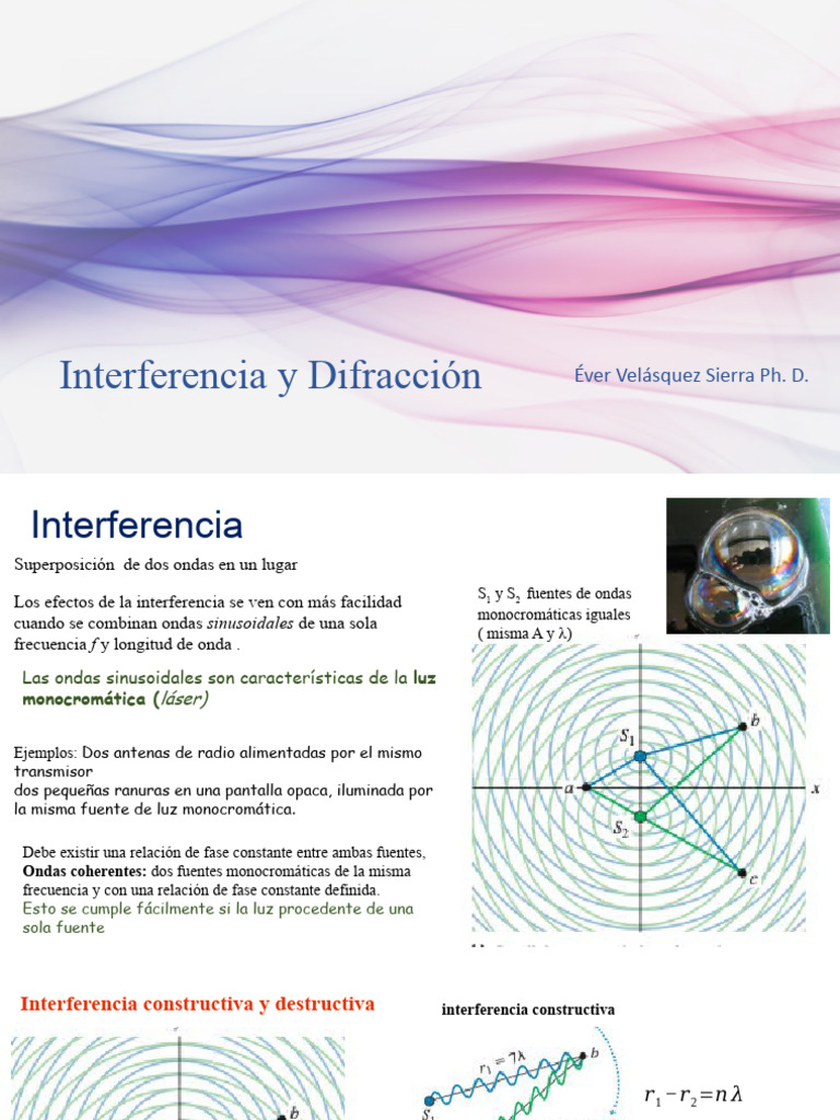 Interferencia y Difracción | PDF | Difracción | Ligero
