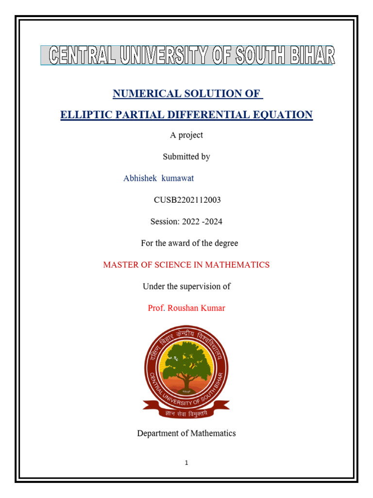 Elliptic PROJECT | Download Free PDF | Partial Differential Equation ...