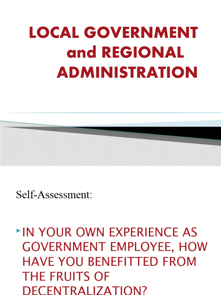 Local Goverment and Regional Administration | PDF | Decentralization ...