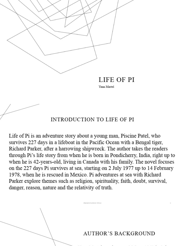 Life of Pi Introduction 1 | PDF
