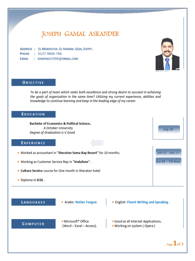 Joseph Gamal C.V | Download Free PDF | Cognition | Cognitive Science