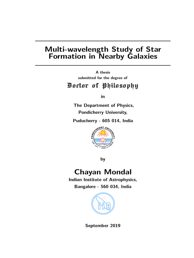Multi-Wavelength Study of Star Formation in Nearby Galaxies | PDF ...